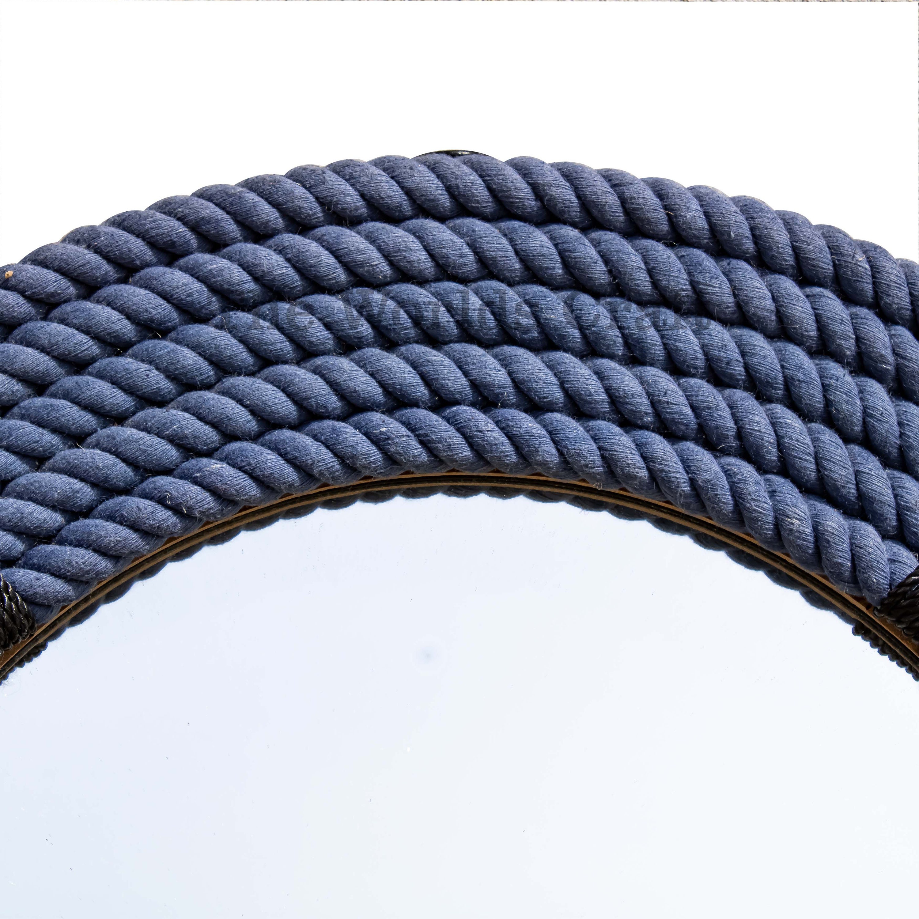 Nautical Rope Hanging Mirror Round Farmhouse Style Accent, Decorative ...