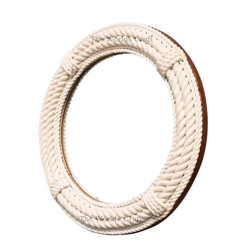 Soft Touch Rope Hanging Mirror Round Farmhouse Style Accent, Decorative ...