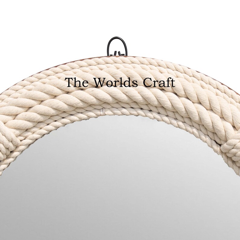 Soft Touch Rope Hanging Mirror Round Farmhouse Style Accent, Decorative ...