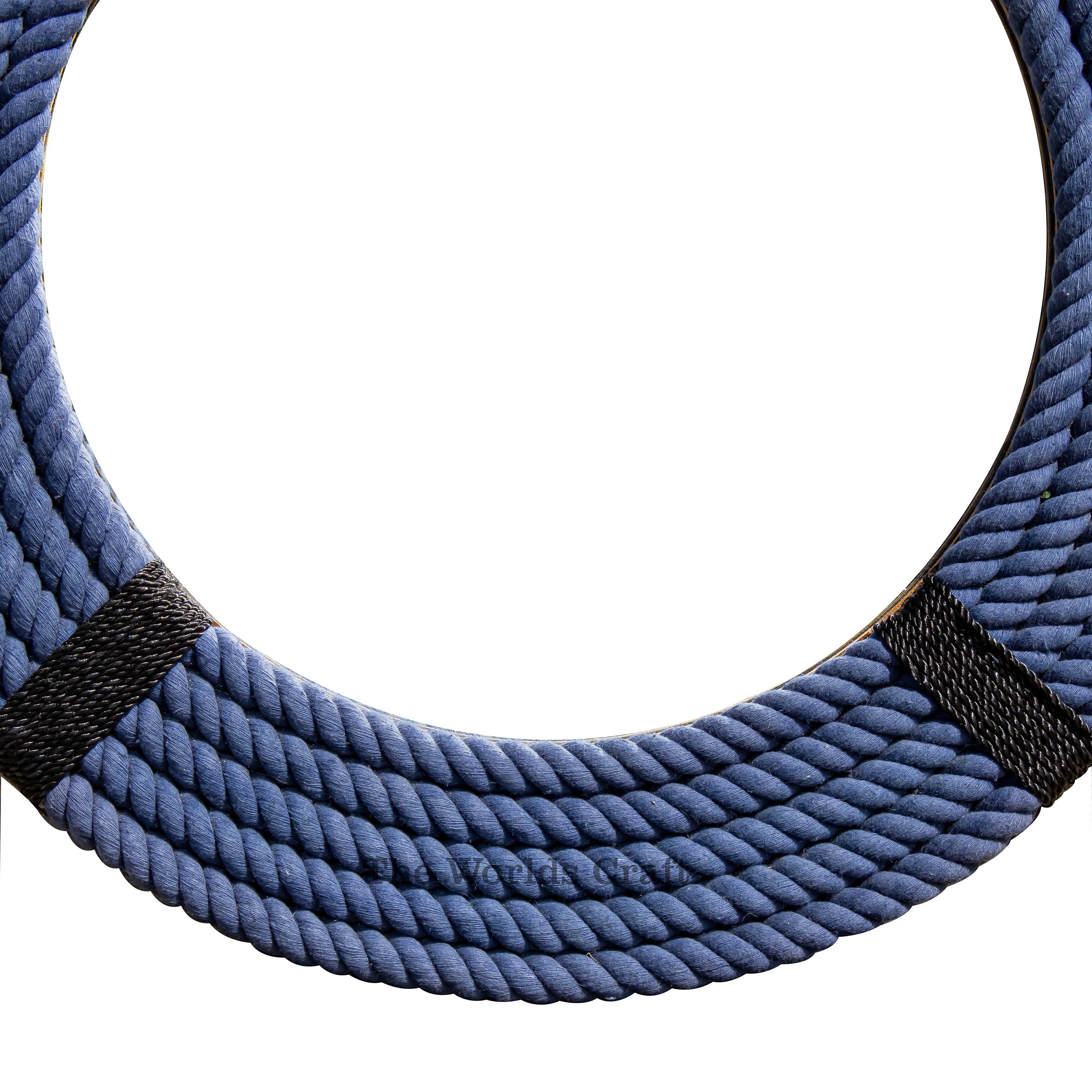 Nautical Rope Hanging Mirror - Round Farmhouse Style Accent, Decorative ...