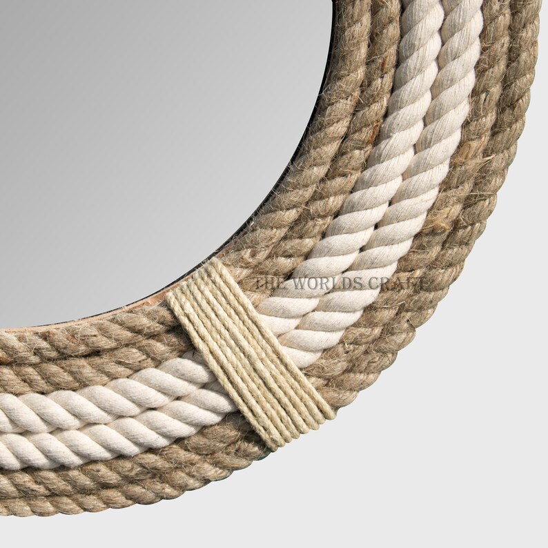 Soft Touch Rope Hanging Mirror Round Farmhouse Nautical Decor ...