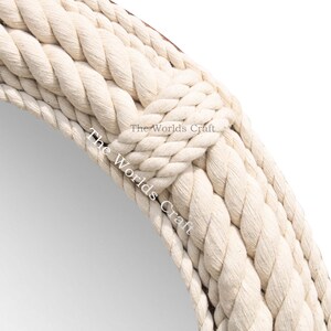 Soft Touch Rope Durable Hanging Mirror Round Nautical Decor Decorative ...