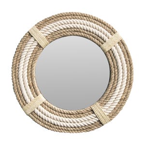 Soft Touch Rope Hanging Mirror Round Farmhouse Nautical Decor ...