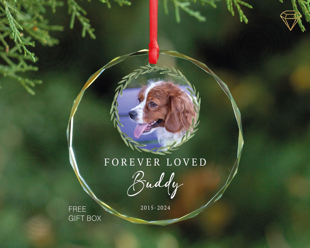 Dog Memorial Ornament Photo - Personalized Loss of Pet Ornament - Dog ...
