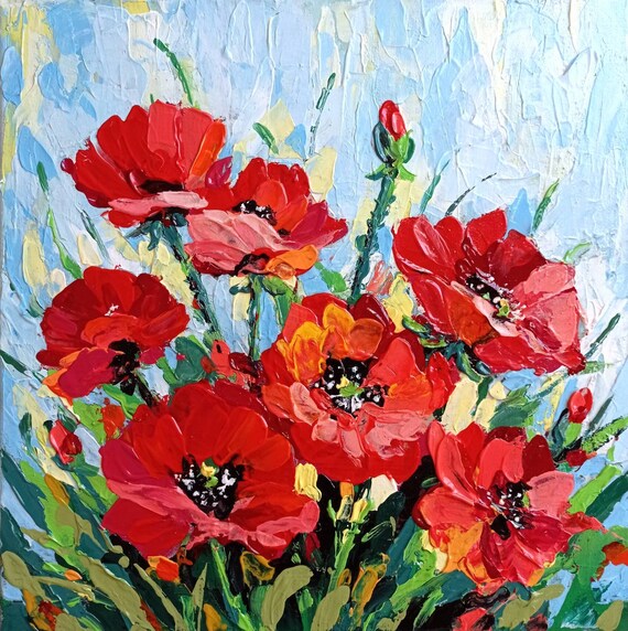 Abstract Poppy Flower Painting