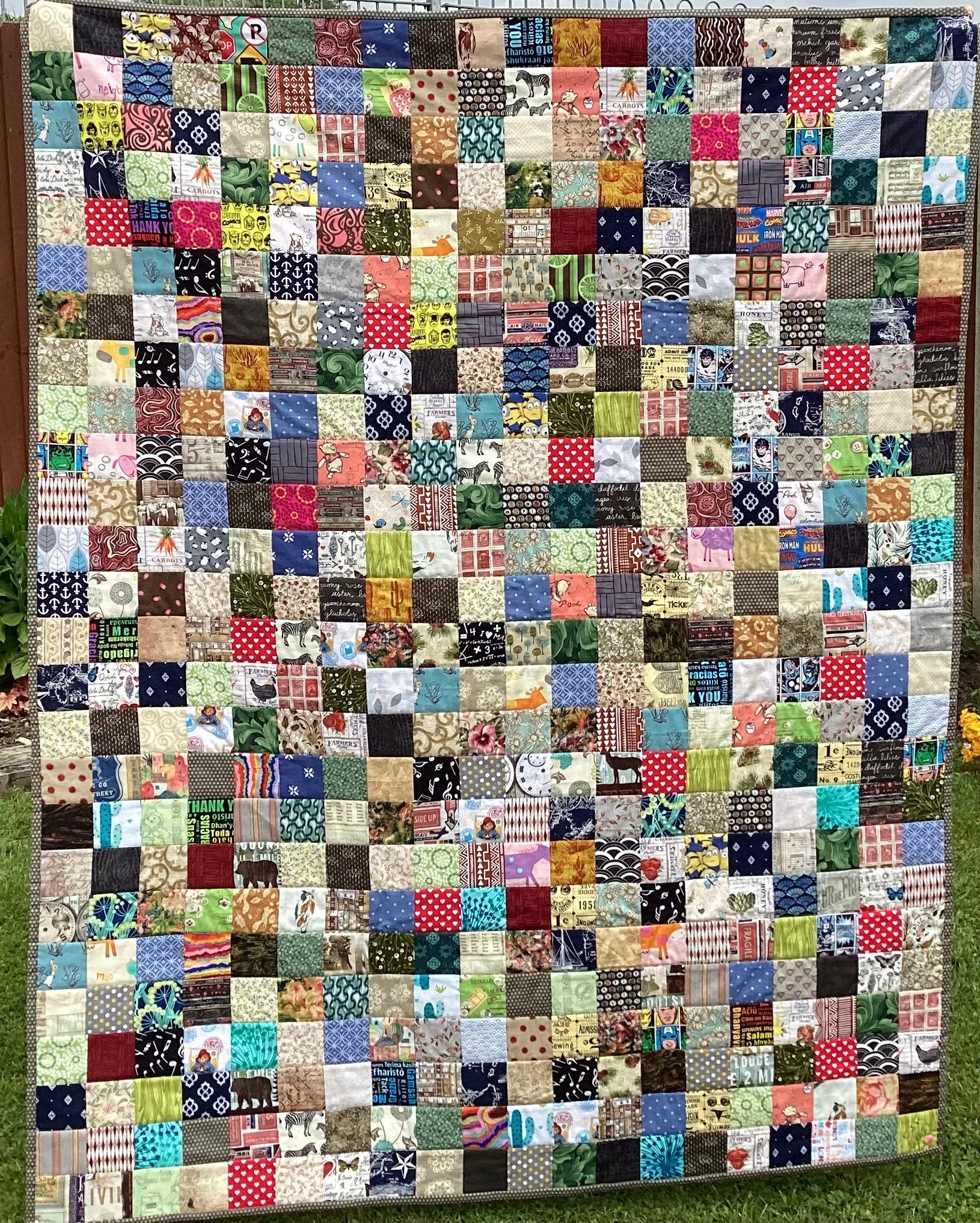 Hand Stitched Multicoloured Patchwork Scrap - Etsy UK