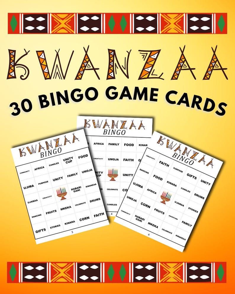 Printable Kwanzaa Bingo Cards Fun & Educational Holiday Activity, PDF ...