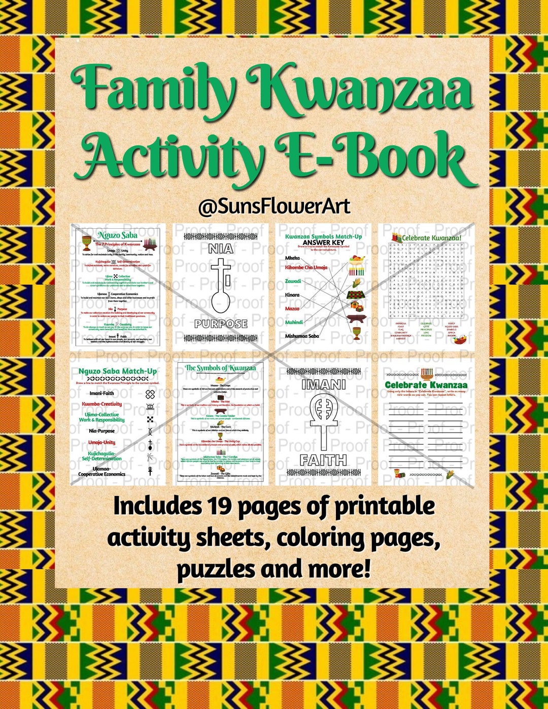 Kwanzaa Principles Bundle Activity Sheets & Coloring Pages, Printable ...