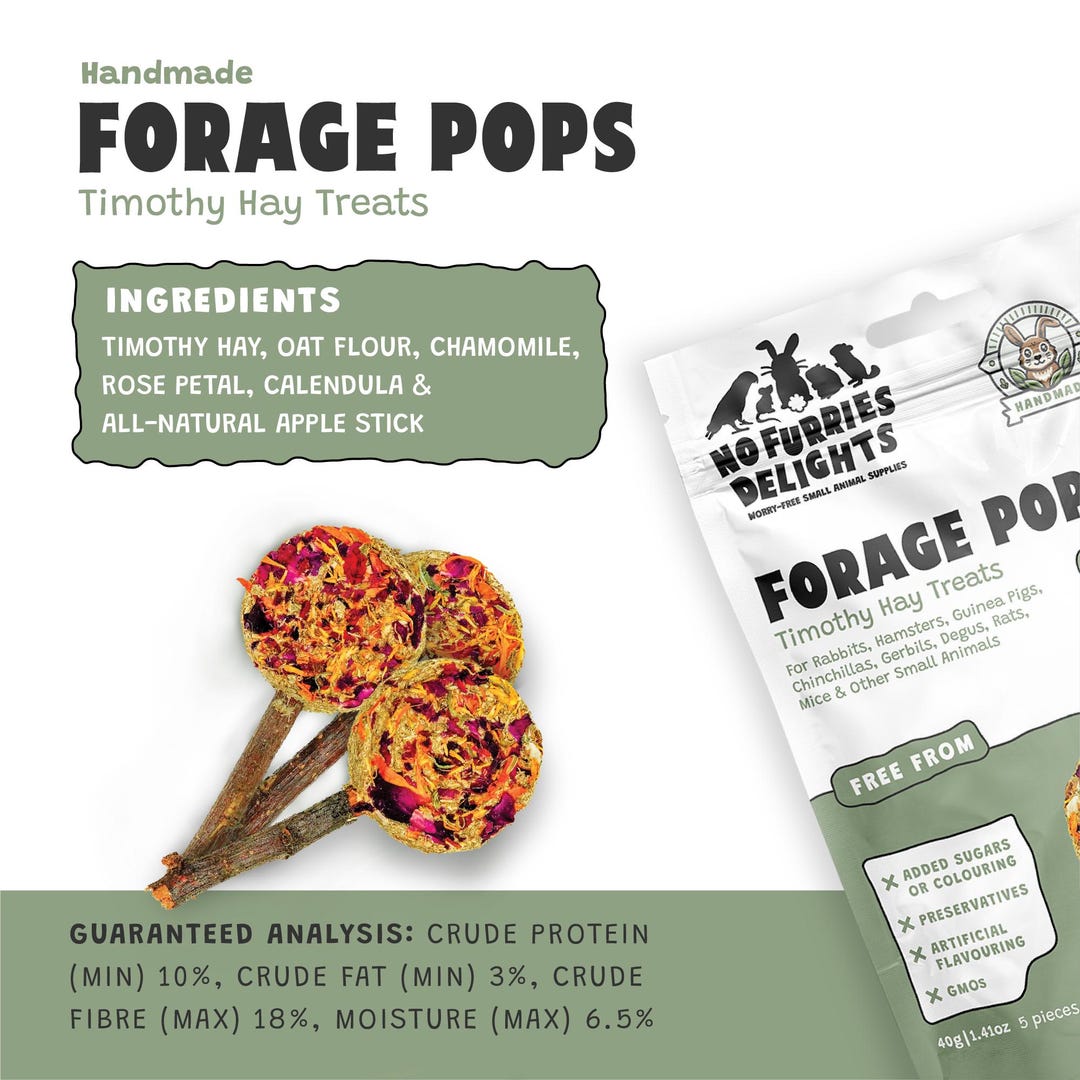 Handmade Timothy Hay Treats: Botanical Herbs, Small Animal Forage Pops ...