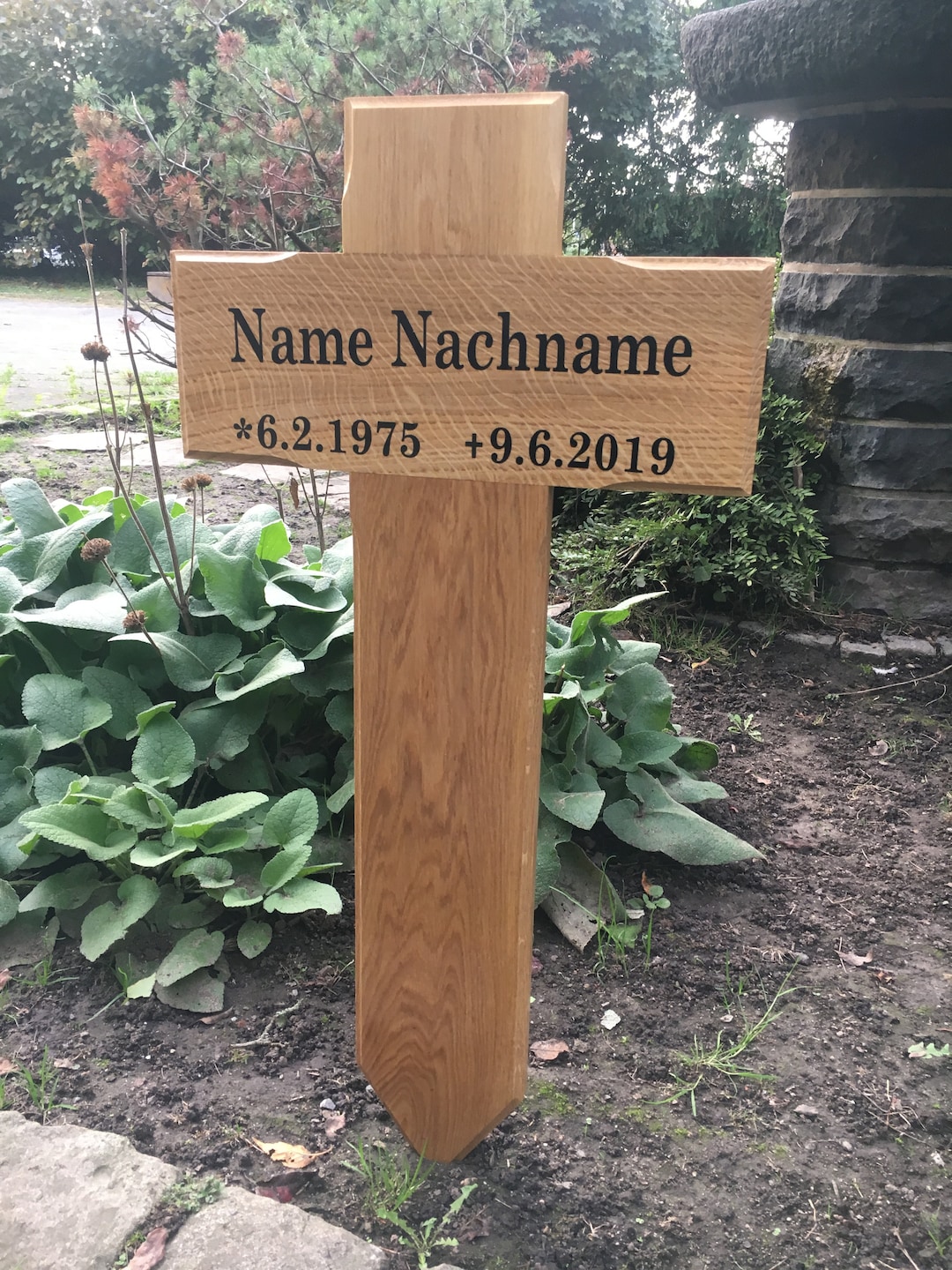 Grave Cross With Lettering as Desired, Sealed With Clear Varnish, Very ...