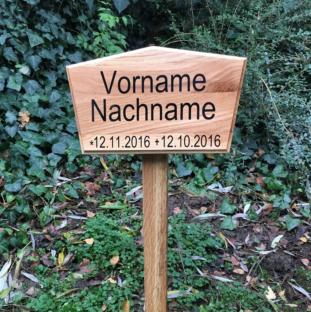 Grave Sign Wood Incl. Lettering Gravestone for Grave Site Incl. Free ...