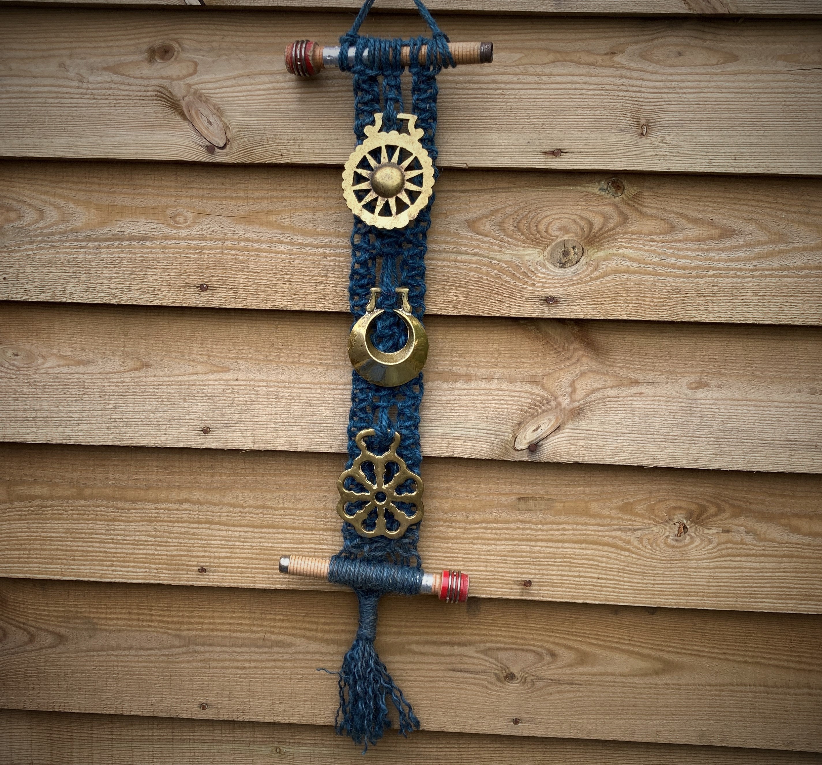 Unique Macrame Horse Brass Weaving Pirn Wall Hanging - Etsy