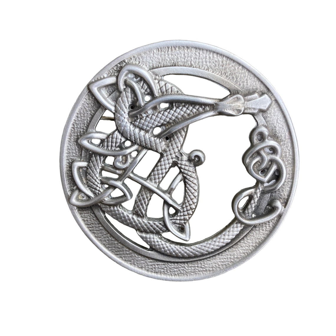 Large Celtic Zoomorphic Pewter Brooch - Etsy