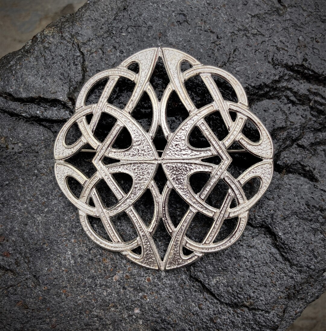 Sterling Silver Celtic Cloak/scarf Brooch, Scottish Hallmark.(us ...