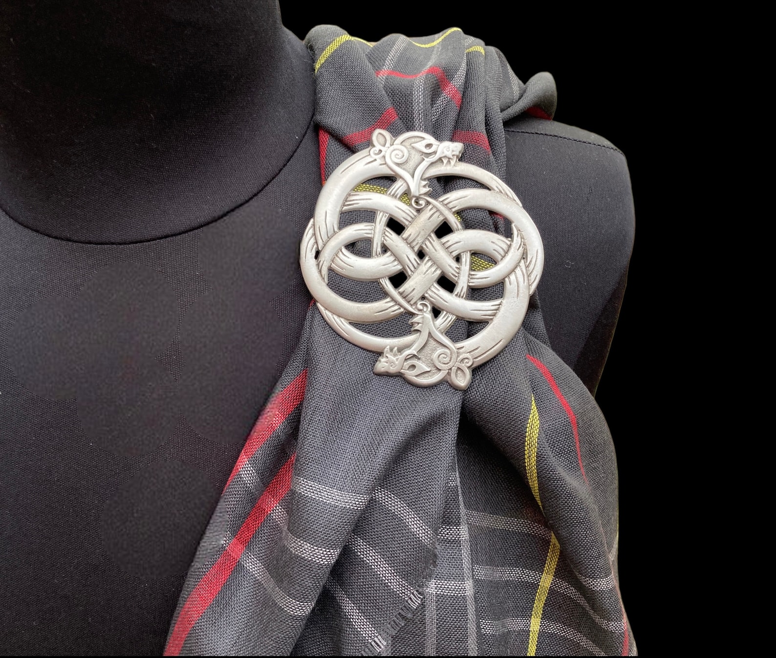 Large Celtic Zoomorphic 'ouroboros' Pewter Brooch - Etsy