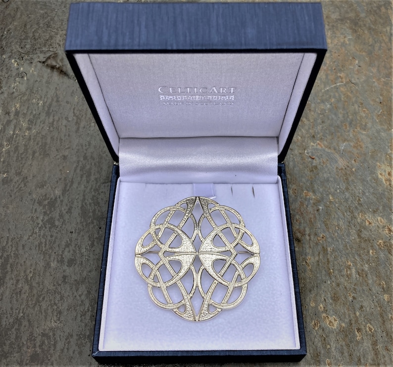 Sterling Silver Celtic Cloak/scarf Brooch, Scottish Hallmark.(us ...