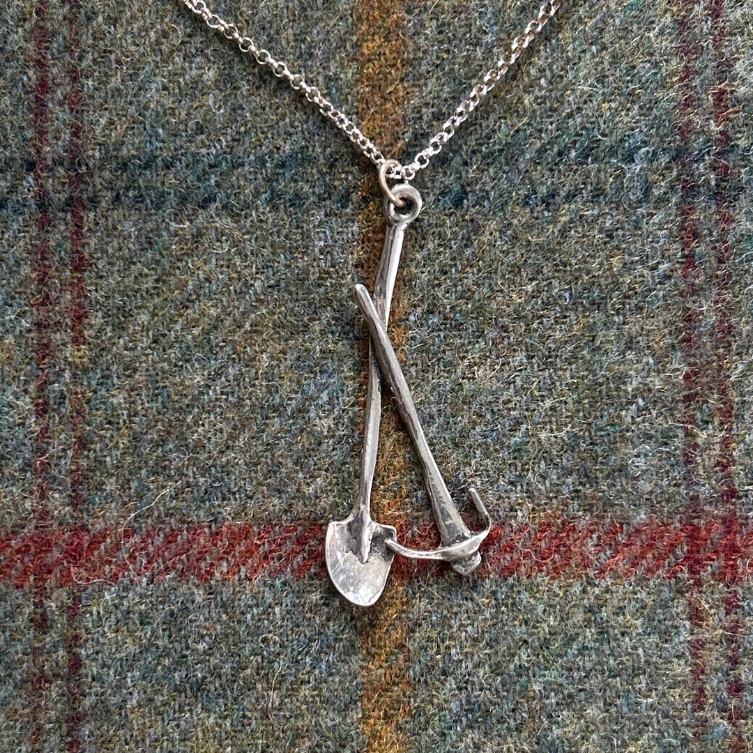 Rare Miner's Shovel and Pick Pendant Made From Cornish Pewter - Etsy