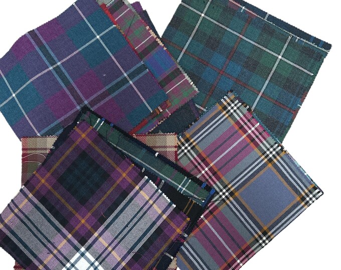 Scottish Tartan Wool Fabric Squares. Pack of 20. - Etsy