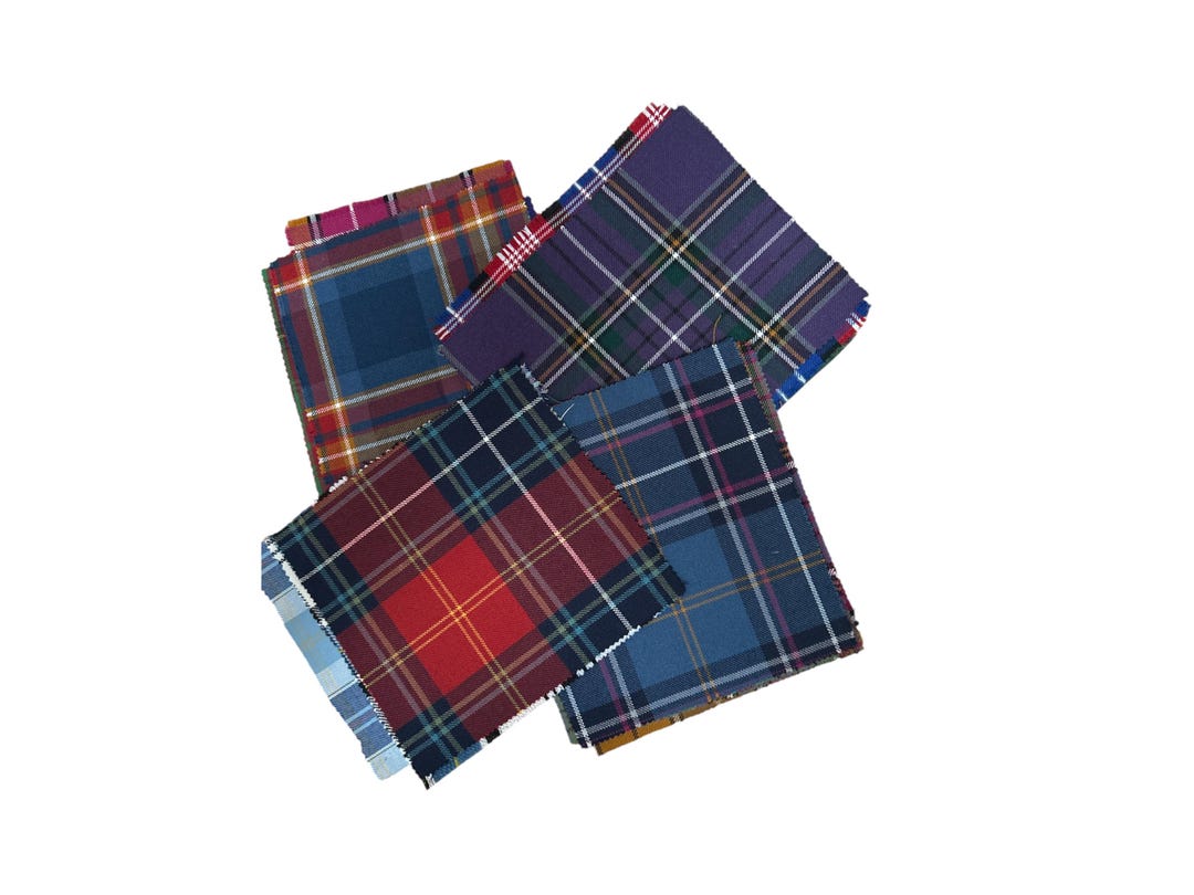20 Scottish Tartan Wool Fabric Squares. - Etsy