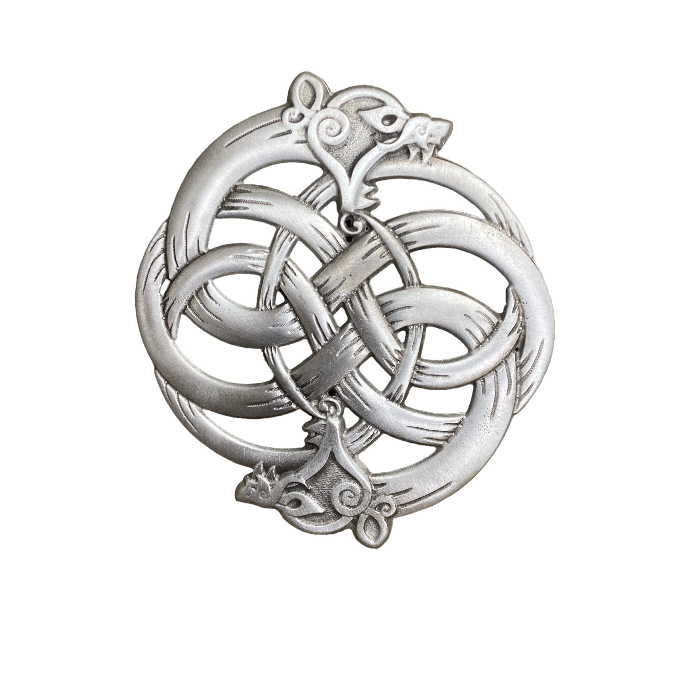 Large Celtic Zoomorphic 'ouroboros' Pewter Brooch - Etsy