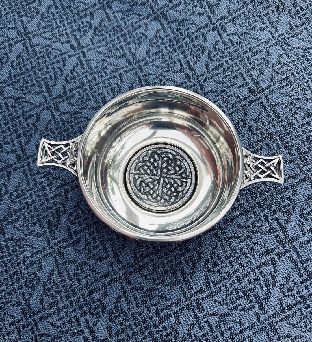 Celtic Knot Pewter Scottish Quaich 'cup of Welcome' - Etsy