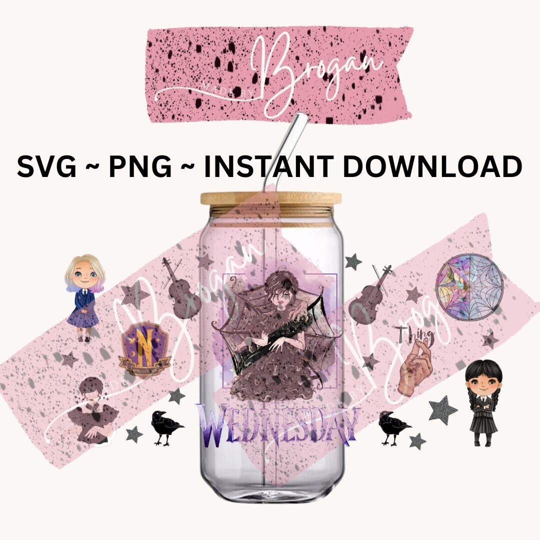 Wednesday SVG PNG Uvdtf Wrap, DIGITAL File. Libby Wrap, Cold Cup Wraps ...