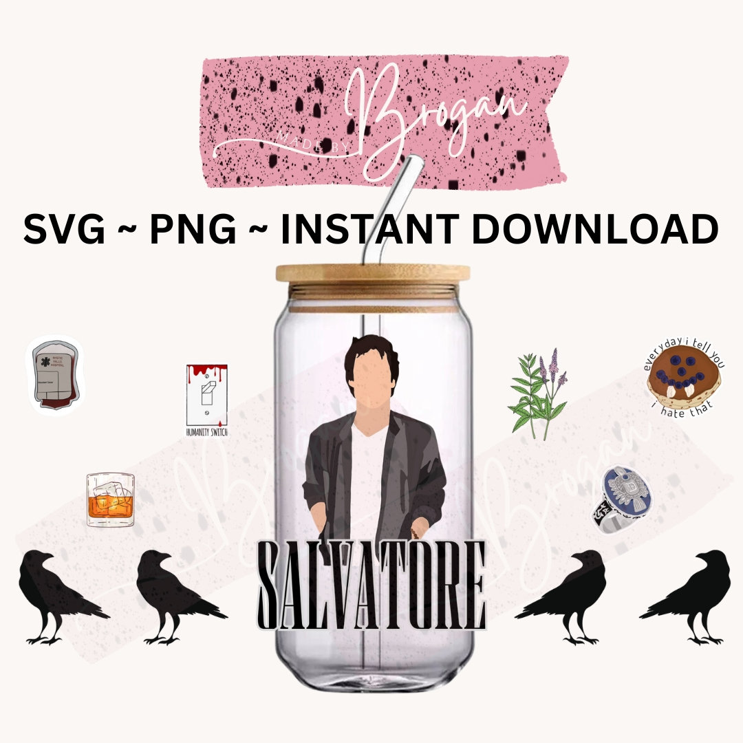 Vampire Diaries SVG PNG UVDTF Wrap, Digital File. Libby Wrap, Cold Cup ...