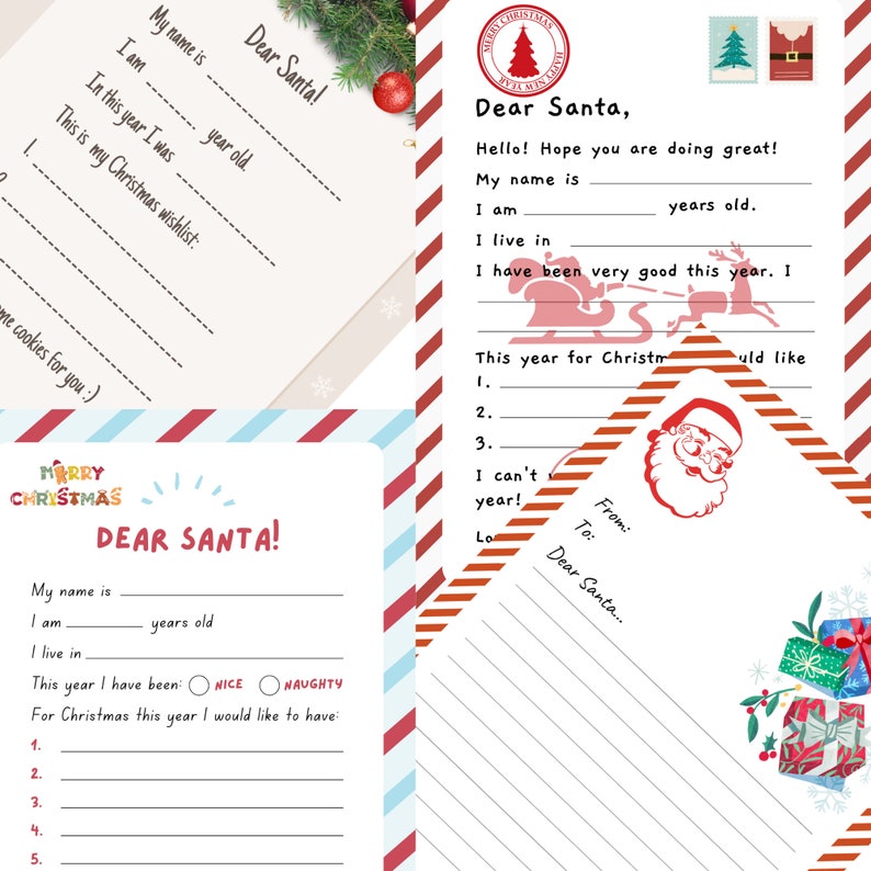 Downloadable Christmas Letter to Santa. You Can Fill in the - Etsy