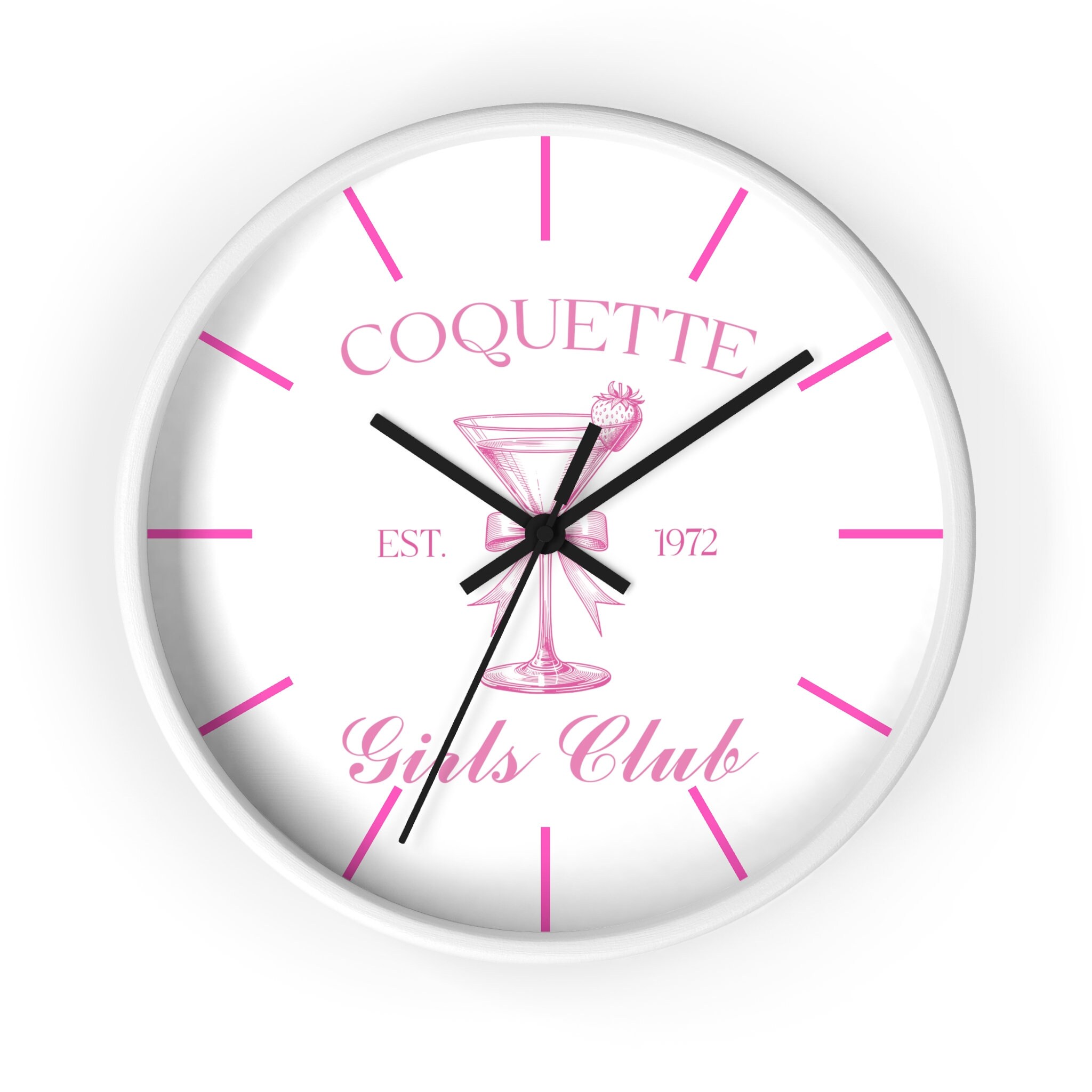 Pink Coquette Wall Clock for Aesthetic Teen Girl Room Decor and Preppy ...