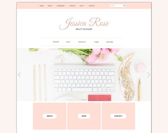 Pink Blog Template | Etsy