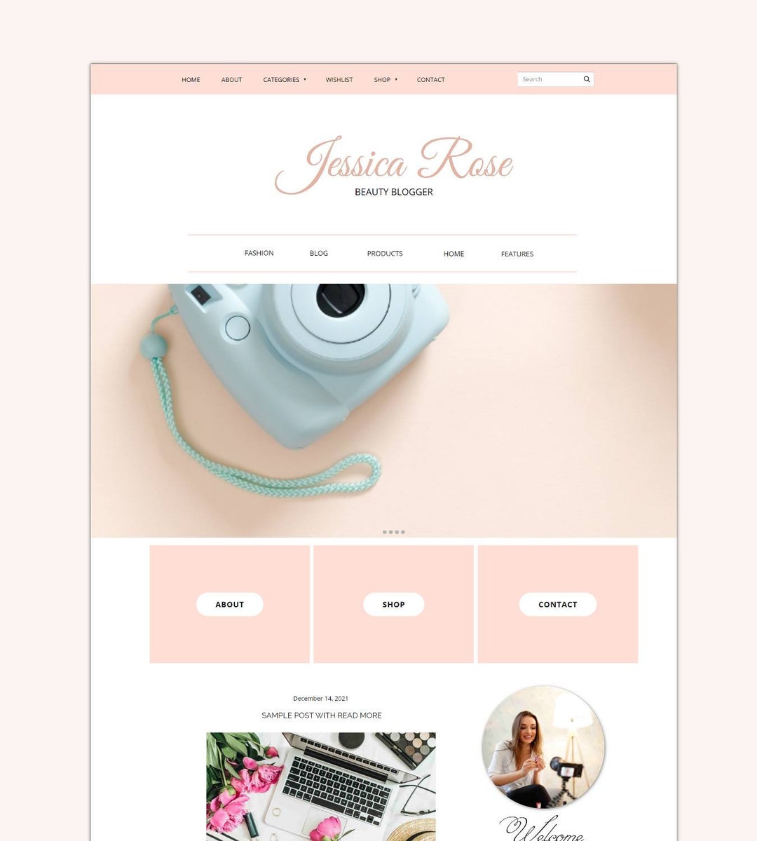 Wordpress Website Design Blog Template Wordpress Blog Theme - Etsy
