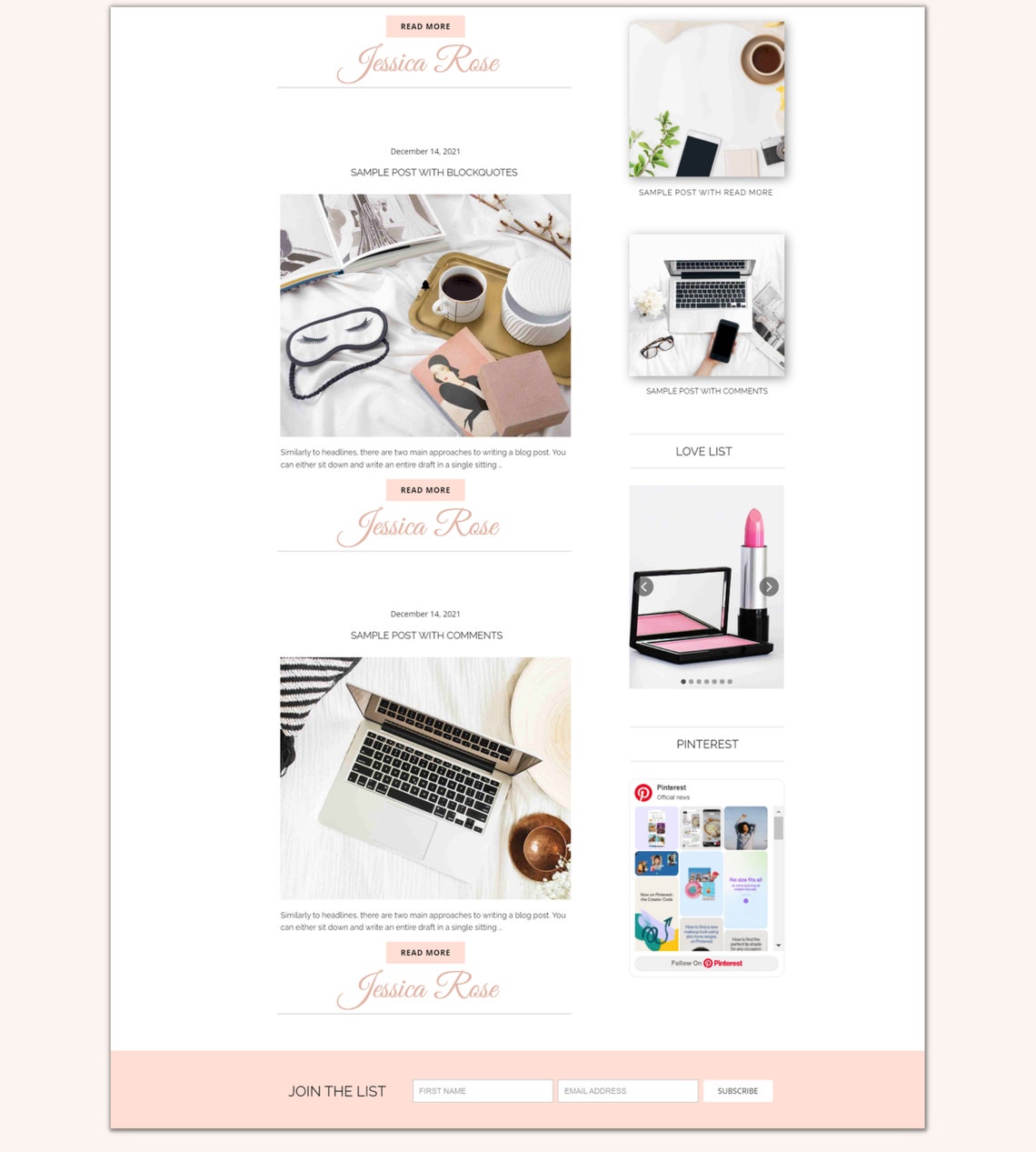 Wordpress Website Design Blog Template Wordpress Blog Theme - Etsy