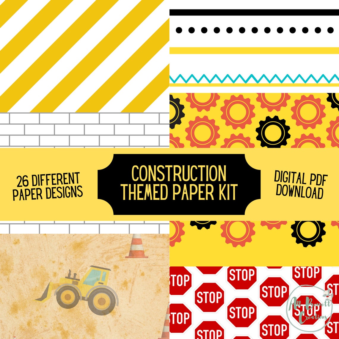 Construction Themed Paper Kit; Junk Journaling Scrapbooking - Etsy