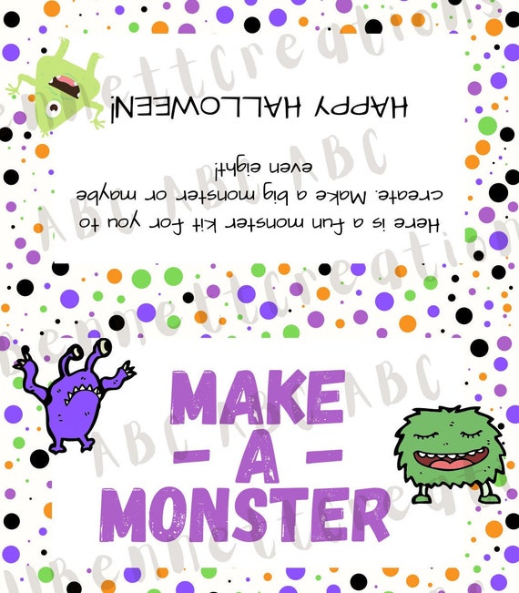 Make A Monster Play-dough Kit Tag - Etsy