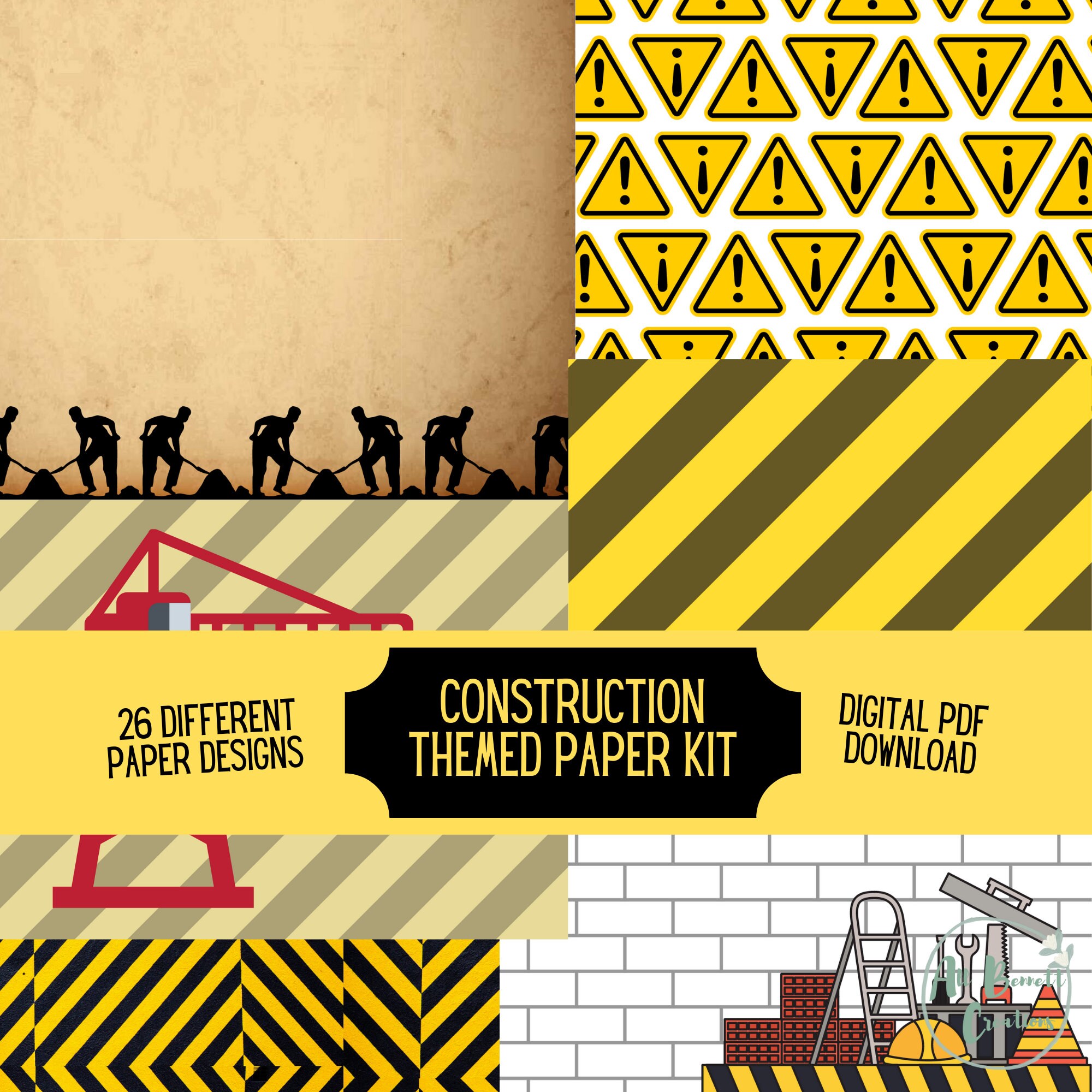 Construction Themed Paper Kit; Junk Journaling Scrapbooking - Etsy