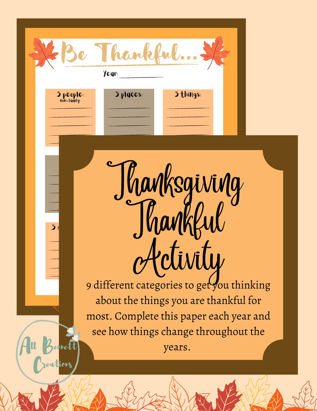 Thanksgiving Thankful Activity; Grateful Sheet - Etsy