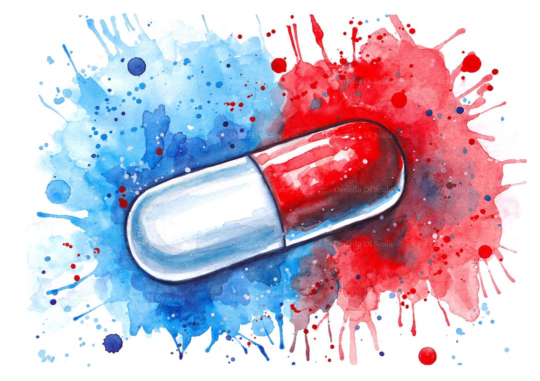 Pill Antibiotic Watercolor Painting Instant Download Printable Artwork ...