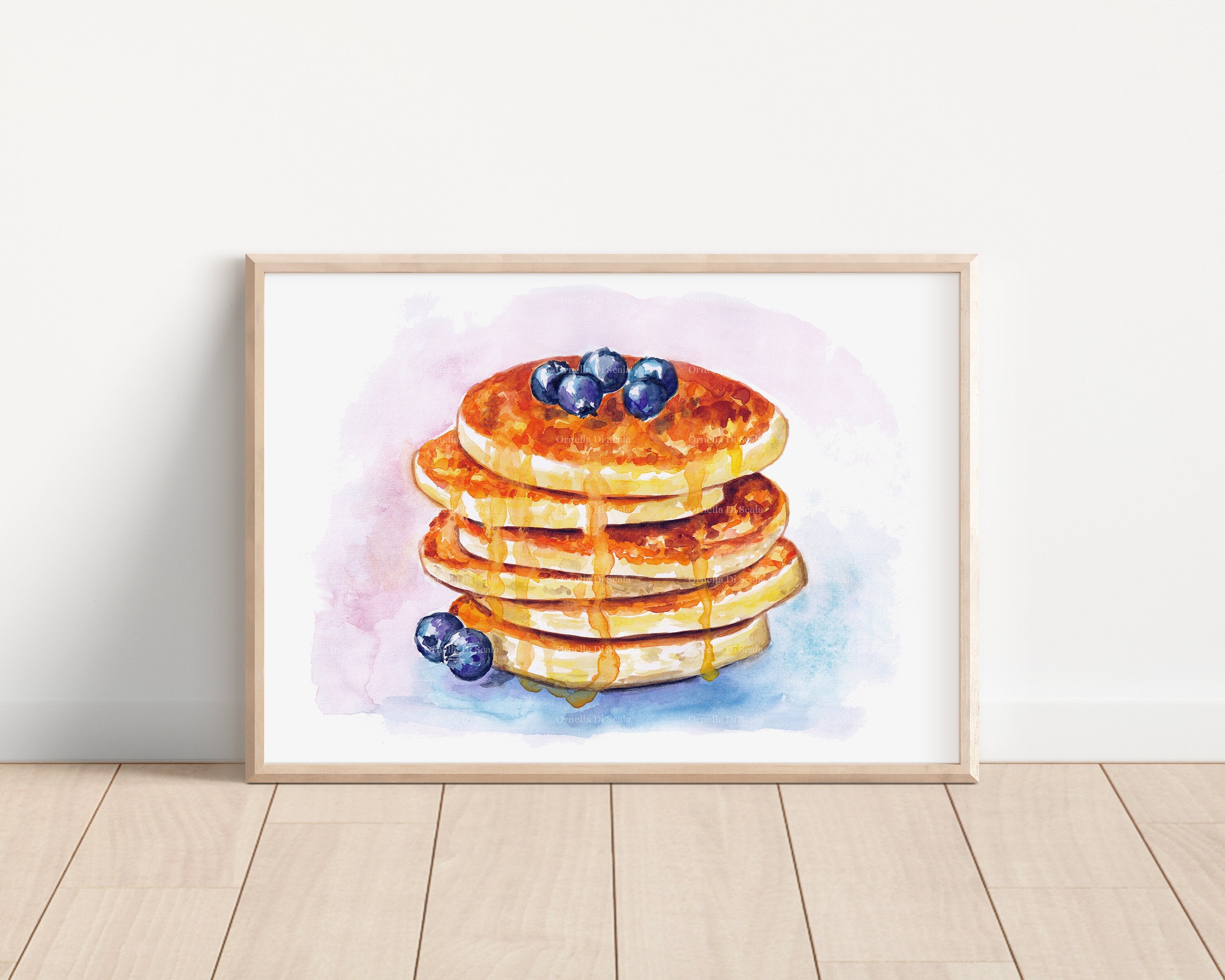 Pancake Watercolor Painting Instant Download Printable Artwork - Etsy