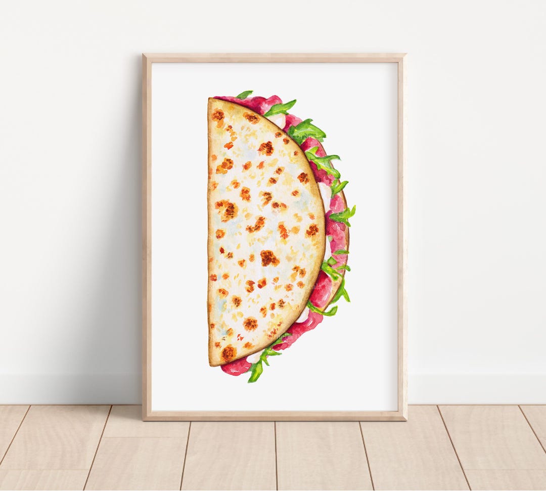 Italian Flatbread Watercolor – Instant Download Printable Art, High-res ...