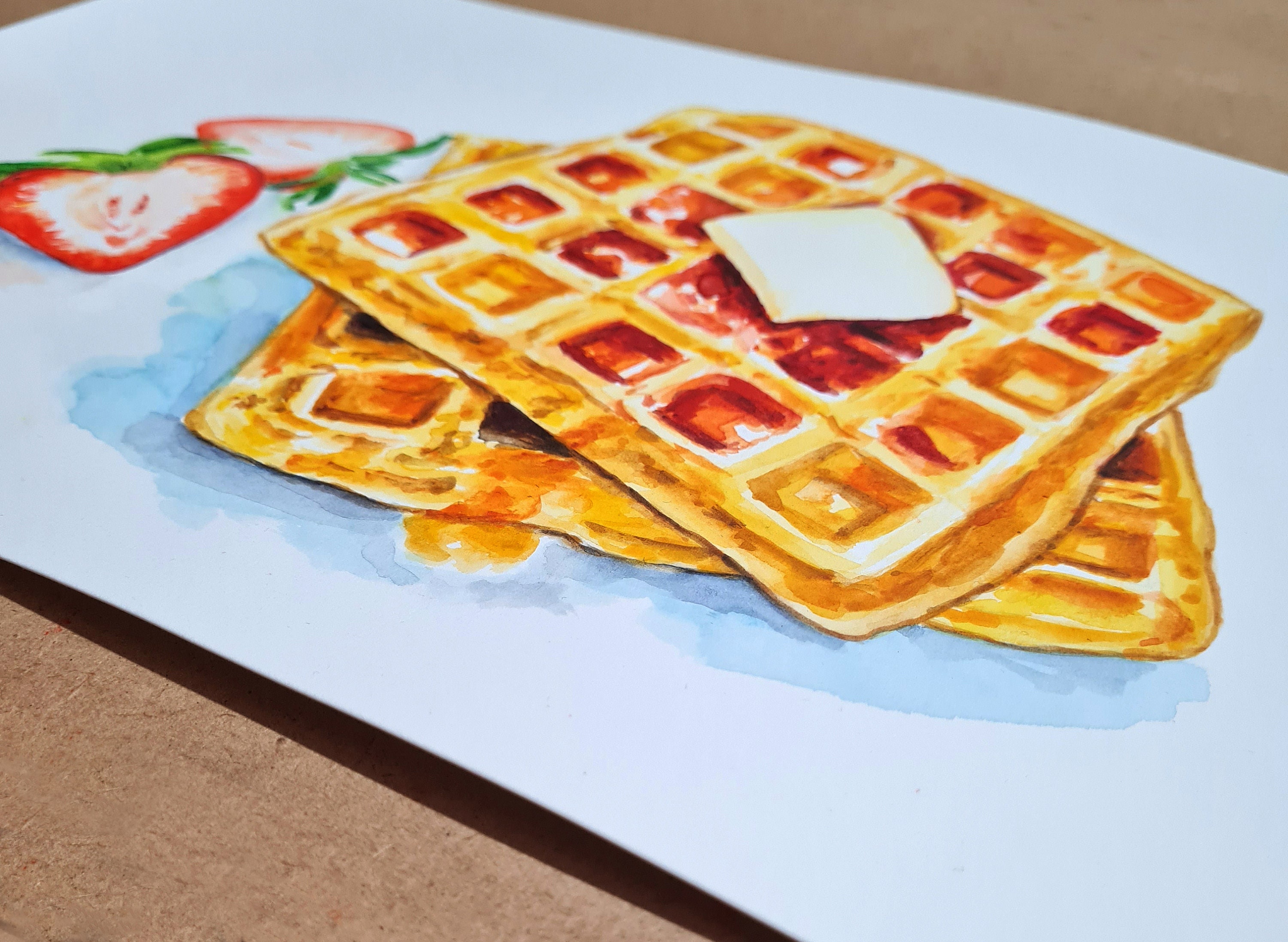 Waffles Watercolor Painting Instant Download Printable Artwork - Etsy
