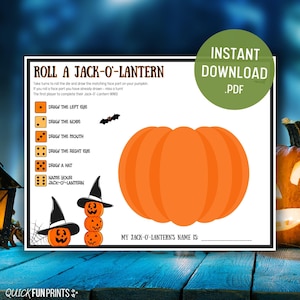 Halloween Roll a Jack-o'-lantern Dice Game: Halloween Roll A Pumpkin ...