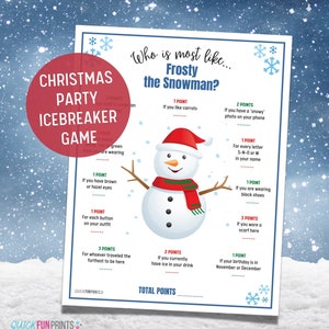 Snowman Holiday Game, Who is Most Frosty the Snowman, Fun Christmas ...