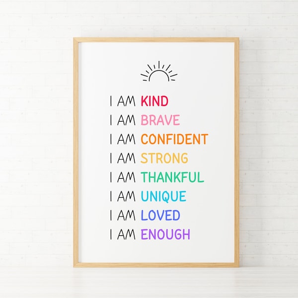 I Am Enough for Kids Printable - Etsy