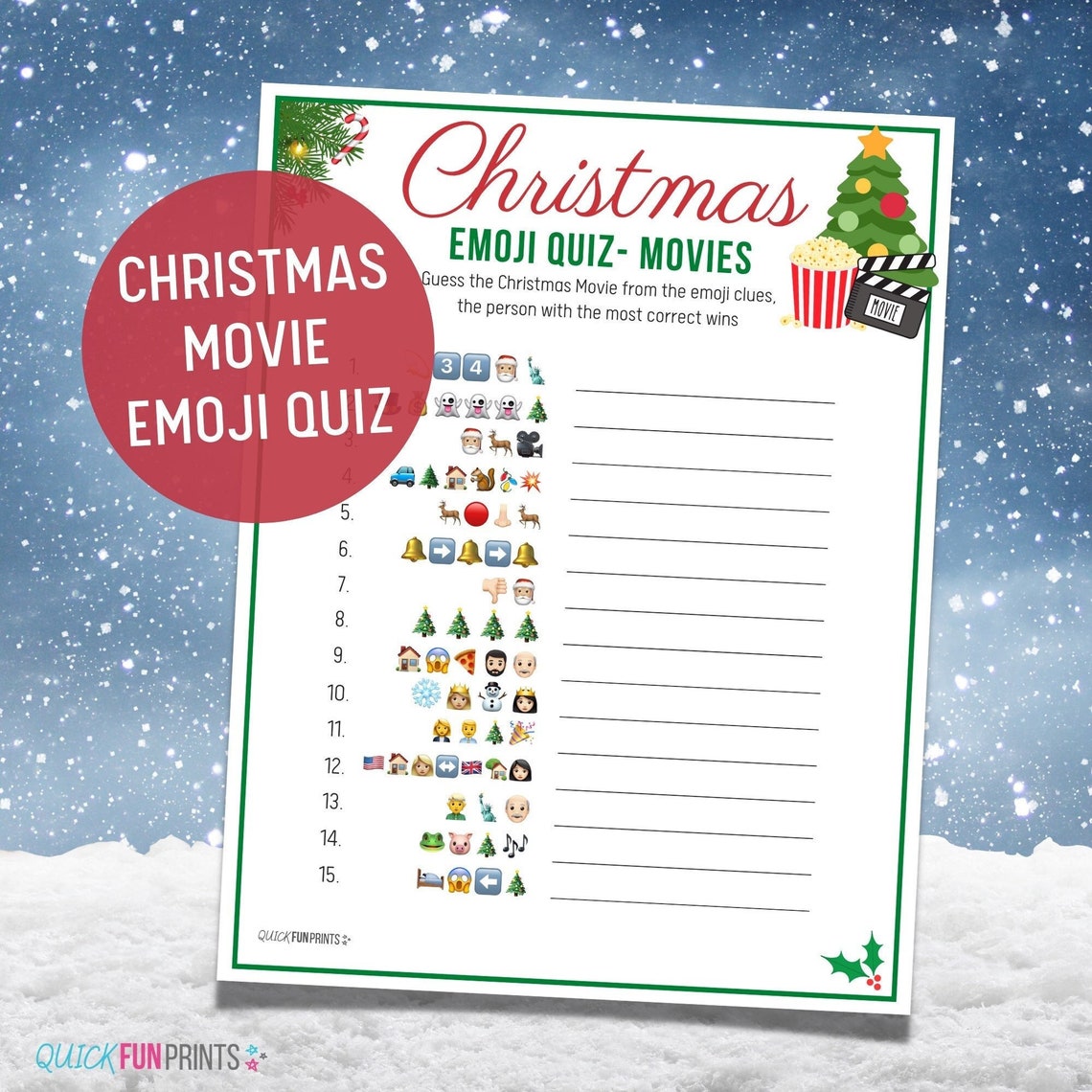 Christmas Movie Emoji Pictionary, Christmas Movies Game, Emoji Family ...
