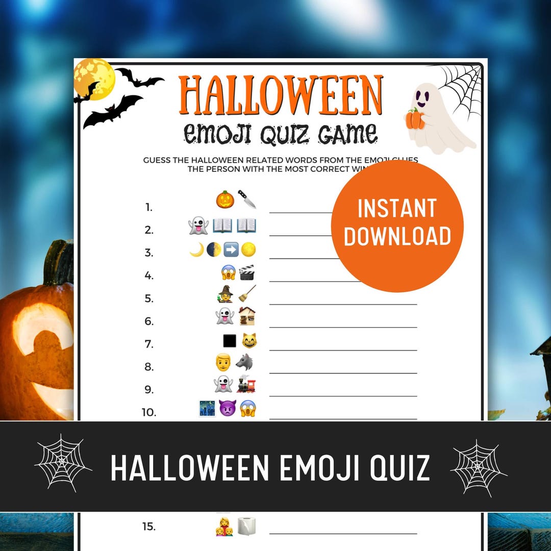 Halloween Emoji Pictionary Game: Printable Party Activity (digital ...