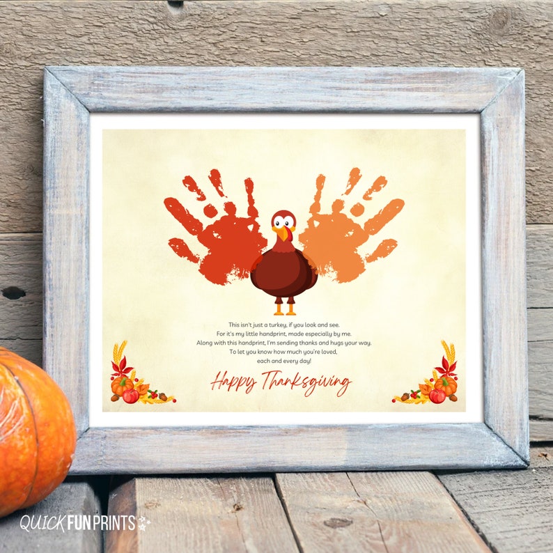 Thanksgiving Turkey Handprint Poem, Kids Craft, Thanksgiving Kids ...