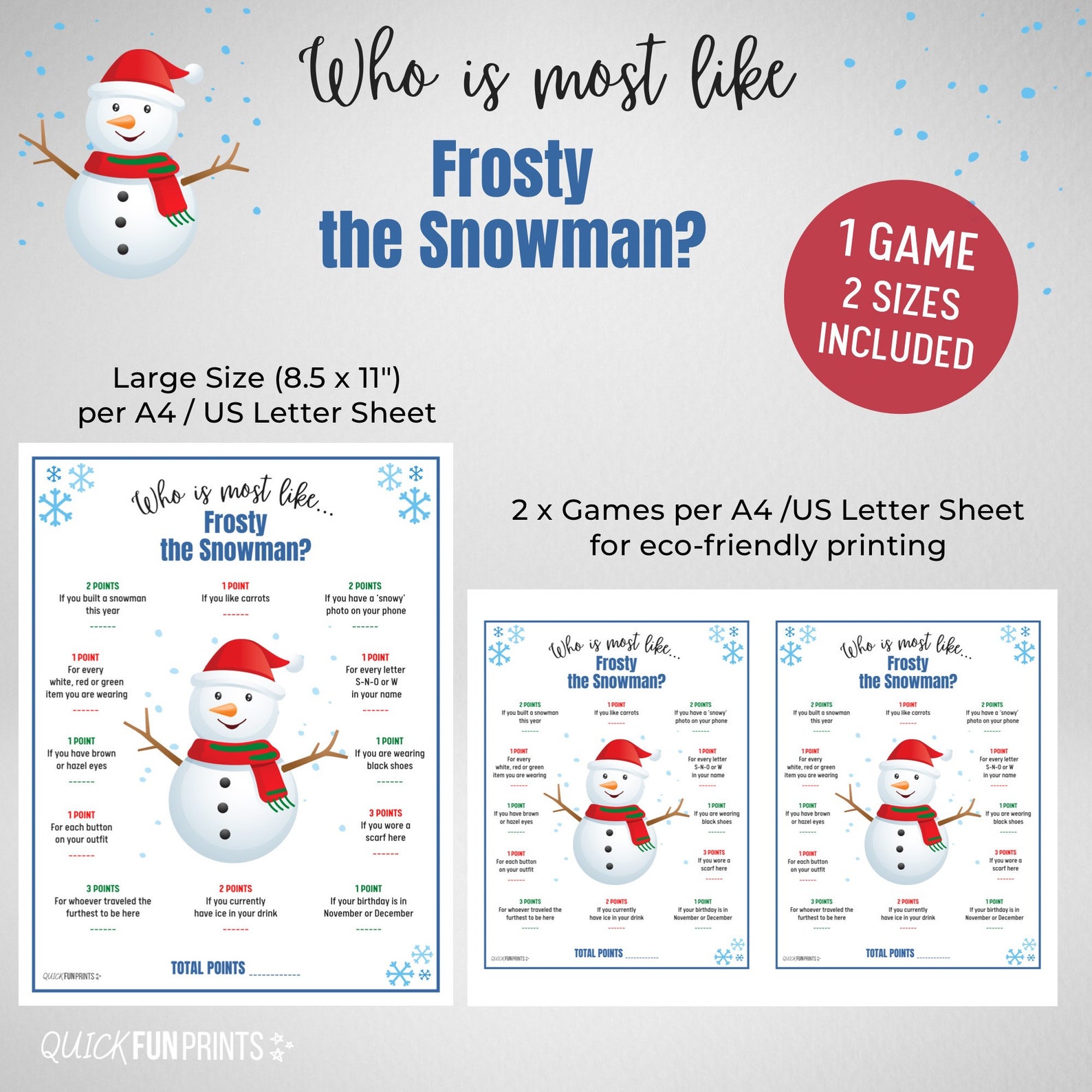 Snowman Holiday Game, Who is Most Frosty the Snowman, Fun Christmas ...