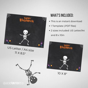 Halloween Skeleton Handprint: Personalized Halloween Wall Art Gift. Fun ...