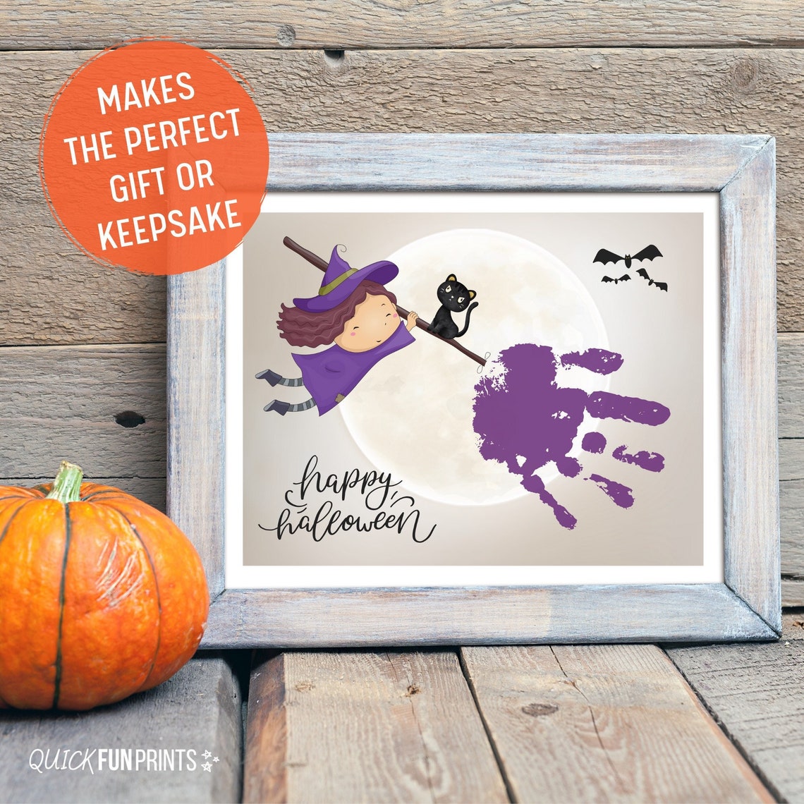 Halloween Handprint Witch, Witch Broomstick Handprint, Halloween ...