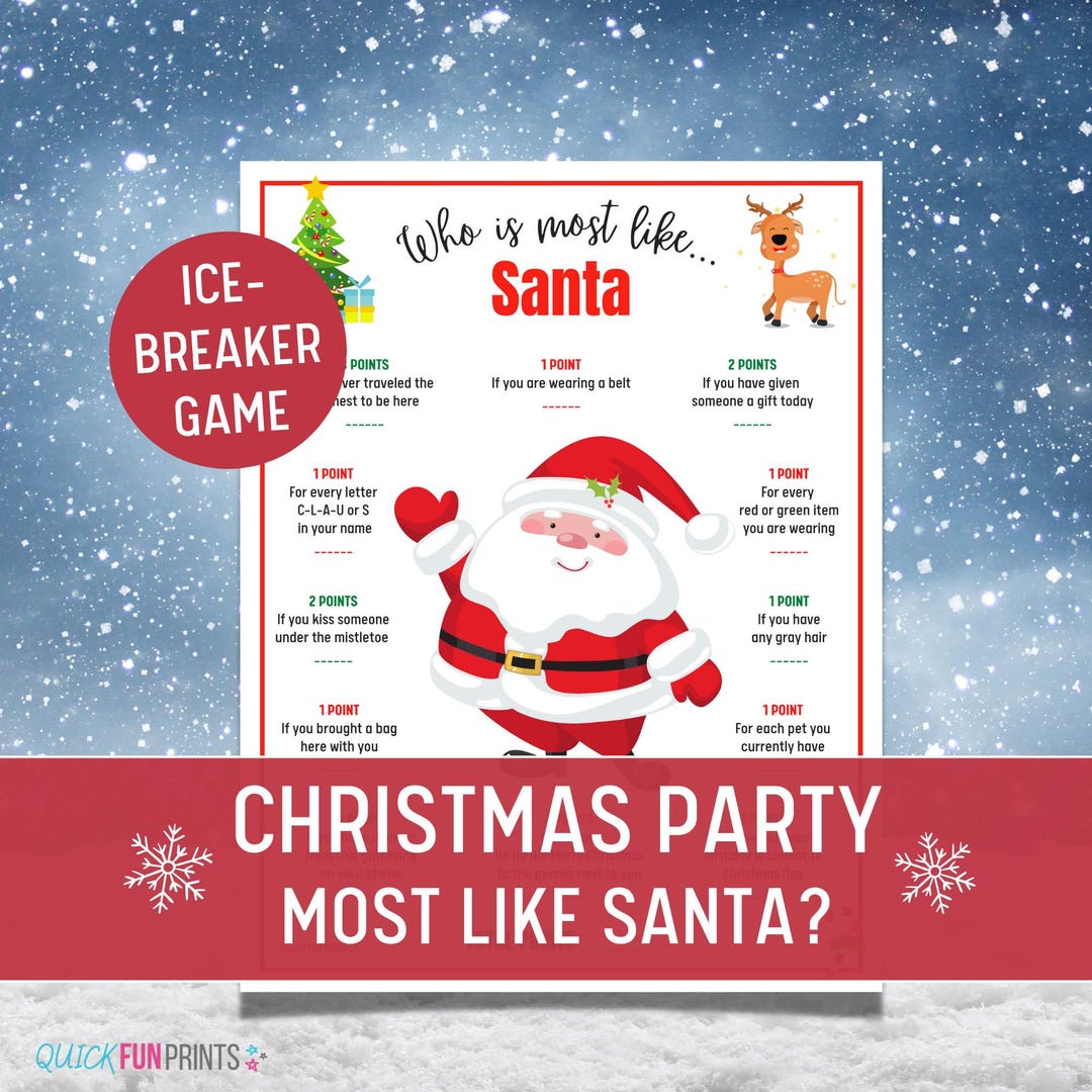 Who's Most Like Santa Game: Christmas Party Icebreaker (printable) - Etsy